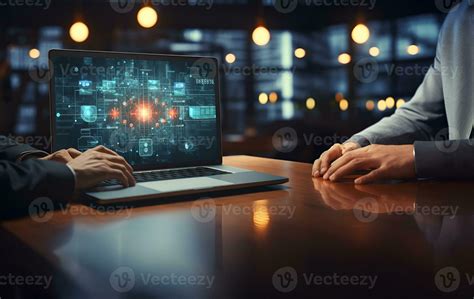 Businessman Artificial Intelligence Technology Keyboard Laptop Innovation Modern