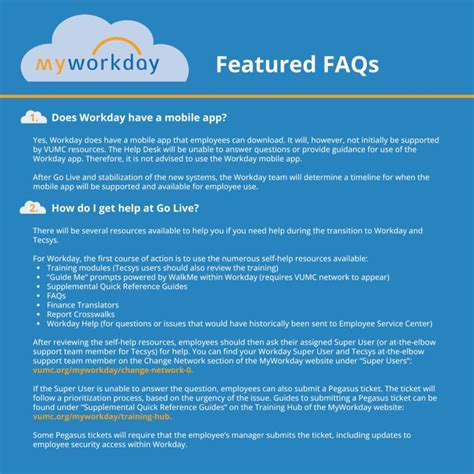 Myworkday Featured Faqs Mobile App How To Get Help At Go Live