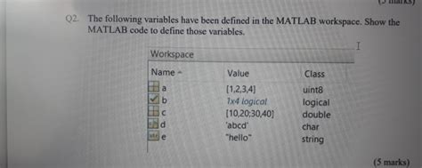 solved arks q2 the following variables have been defined