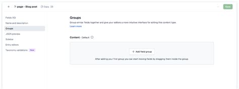 set up field groups contentful help center