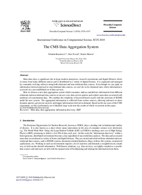 pdf the cms data aggregation system