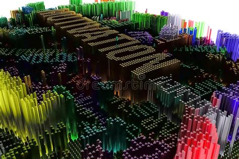 Colorful 3d Rendering Background Abstract Shape Composition Ge Stock Illustration