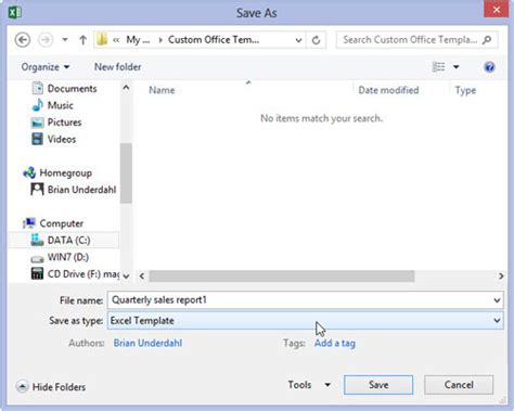 How To Save Changes To Customized Templates In Excel Dummies