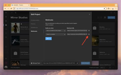Webhook Notifications Editshare Helpdesk