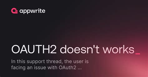 Oauth2 Doesnt Works Threads Appwrite