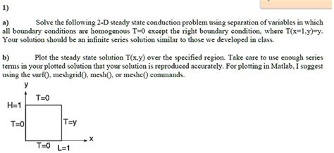 1 a solve the following 2 d steady state conduction problem using