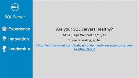are your sql servers healthy