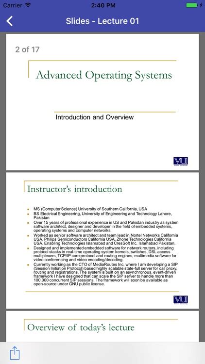 Cs703 Advanced Operating Systems By Muhammad Usman Ghani