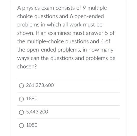 Solved A Physics Exam Consists Of Multiplechoice Questions Chegg