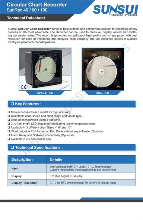 Deep Frizzier Chart Recorder For Industrial Model Namenumber Sunrec