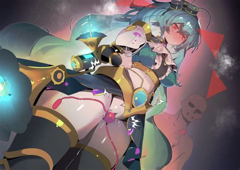 Rule 34 1boy Android Aqua Hair Bald Black Thighhighs Blush Breasts
