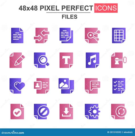 Files Glyph Icon Set Flat Vector Bundle Stock Vector Illustration Of Icon Simple 201510592