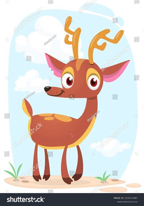 Cartoon Deer Character Illustration Vector Design Stock Vector Royalty Free 2154171867