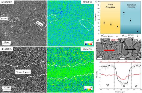 Bse Images And Mn Element Distribution In The Cr2 Fa A And Cr2 Ia B