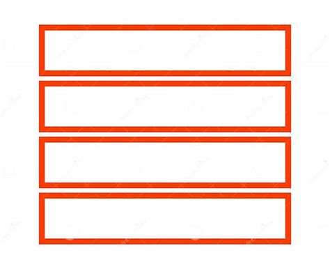 Rectangle Geometric Shape Outline Collection Orange Symbol Stock Vector Illustration Of