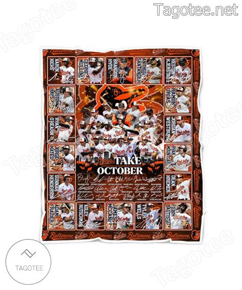 Baltimore Orioles Take October Signatures Blanket Tagotee
