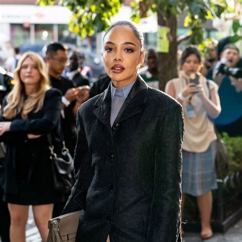 Tessa Thompsons Curly Side Part Hairstyle Is A Nod To