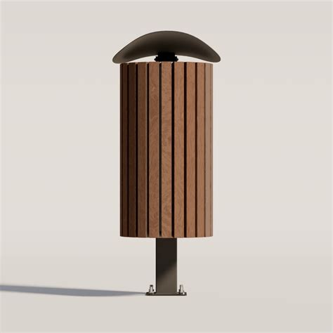 3d Trash Bin With Wooden Cladding Model Turbosquid 2282507