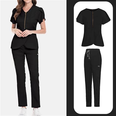 Scrubs Suit Set For Womanscrubs For Women Set With Zip Medical Scrub
