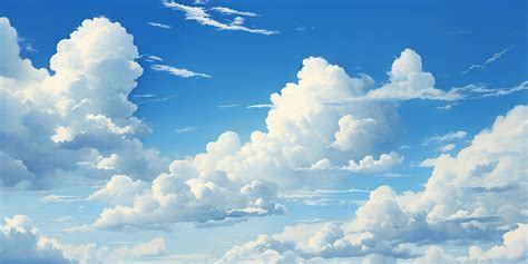 手绘蓝天白云插画快图网免费png图片素材库