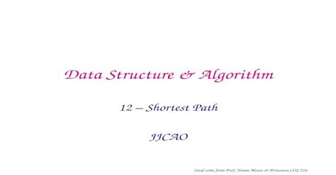 Pptx Data Structure And Algorithm 12 Shortest Path Jjcao Steal Some