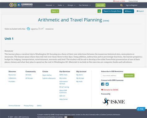Arithmetic And Travel Planning Oer Commons