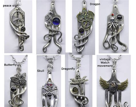 Hand Stamped Fork Tines Silverware Necklace