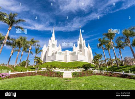 The San Diego California Mormon Temple In La Jolla California Stock