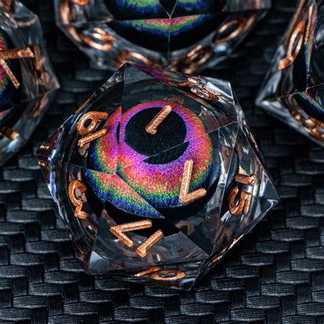 Aruohha Dnd Dragon Eye Dice Liquid Core Resin Sharp Edged