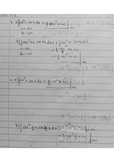 Solution Calculus Integration Of Trigonometric Functions Part 2