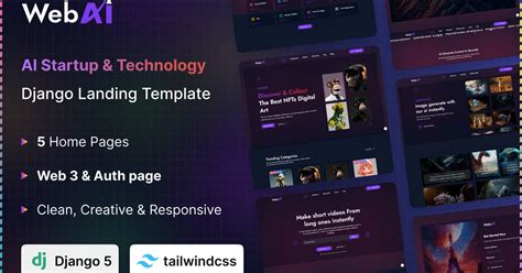 Webai Démarrage Et Technologie Dia Django Landing Modèles De