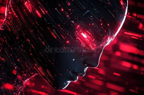 Futuristic Humanoid Figure With Glowing Red Elements Explores The Intersection Of Technology And