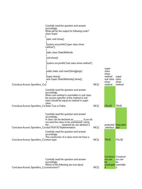 Core Java Questions Pdf Method Computer Programming Class Computer Programming