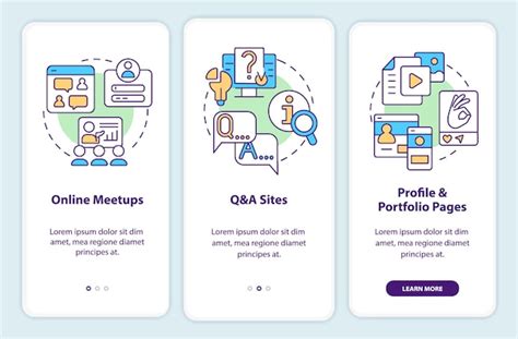 Premium Vector Digital Networking Alternatives Onboarding Mobile App Screen