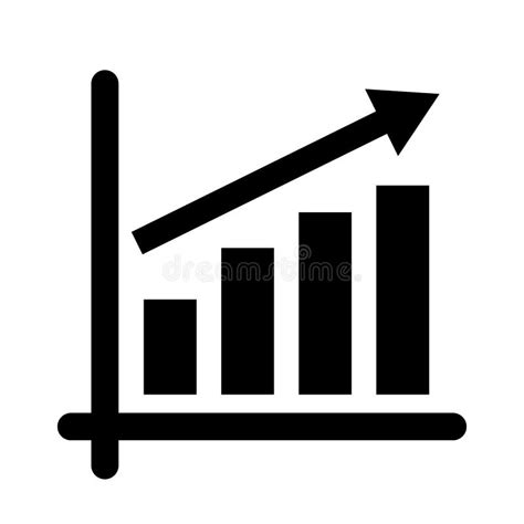 Graph Icon Of A Rising Silhouette Vector Stock Vector Illustration Of Data Growth