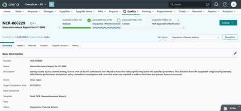 Non Conforming Material Report Definition Arena