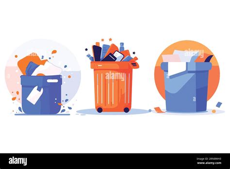 Trash Can For Recycling In UX UI Flat Style Isolated On Background Stock Vector Image Art Alamy