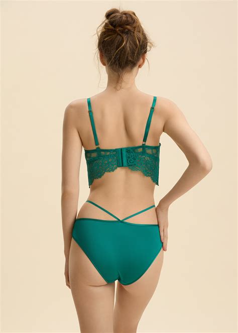 Lillian Green Floral Lace Brief Panties