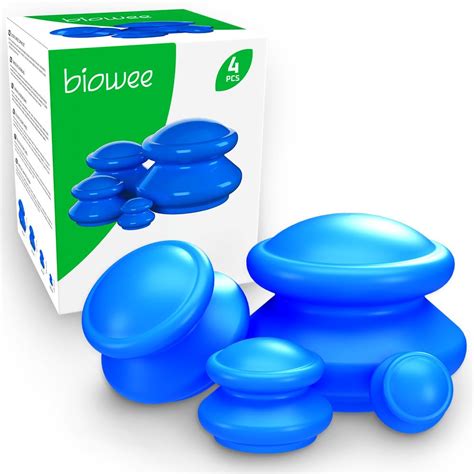 Biowee Silicone Cupping Set 4 Anti Cellulite Massage Devices For