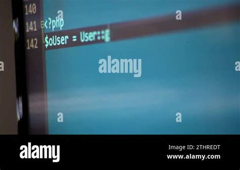 Typing Php Code On Screen By Web Developer And Php Developer Shows Computer Screen With Source
