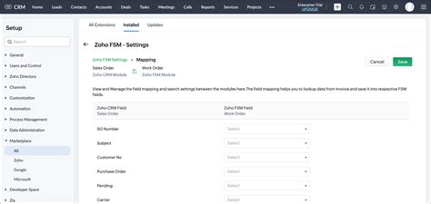 Zoho Fsm Zoho Fsm Extension For Zoho Crm Direct Data Sync