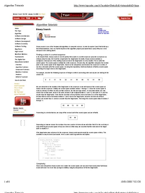 Binary Search Algorithm Tutorials Pdf Function Mathematics