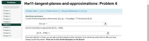 Solved Hw11 Tangent Planes And Approximations Problem 6