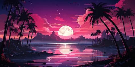 Premium Ai Image Synthwave Wallpaper