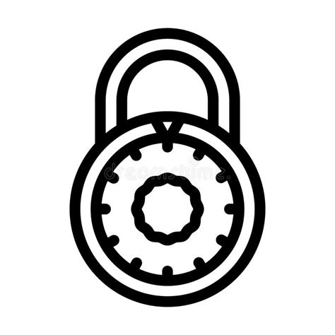 Safe Padlock Line Icon Vector Illustration Stock Illustration Illustration Of Private Privacy