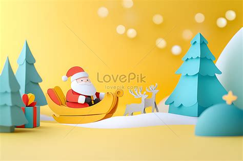 썰매를 탄 산타클로스 일러스트 무료 다운로드 Lovepik