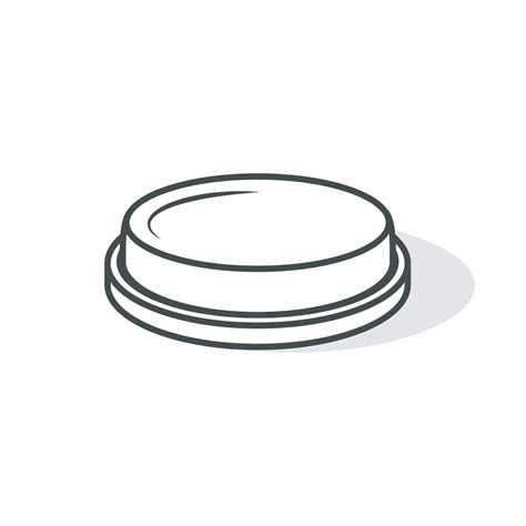 Outline Push Button Vector Isolated Illustration Stock Illustration