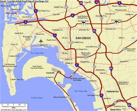 Map Of San Diego California Travelsmapscom