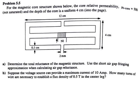 Solved Problem 55 For The Magnetic Core Structure Shown