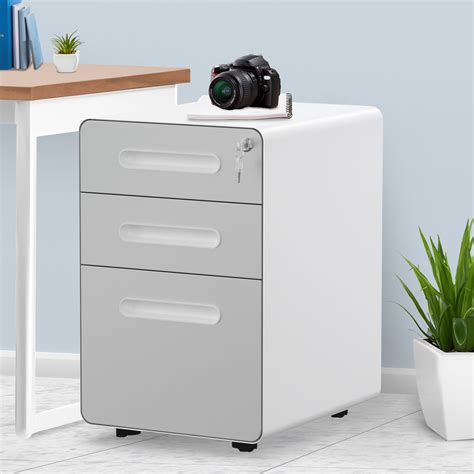 Uforic Mobile File Cabinet With Lock 3 Drawers Rolling Design